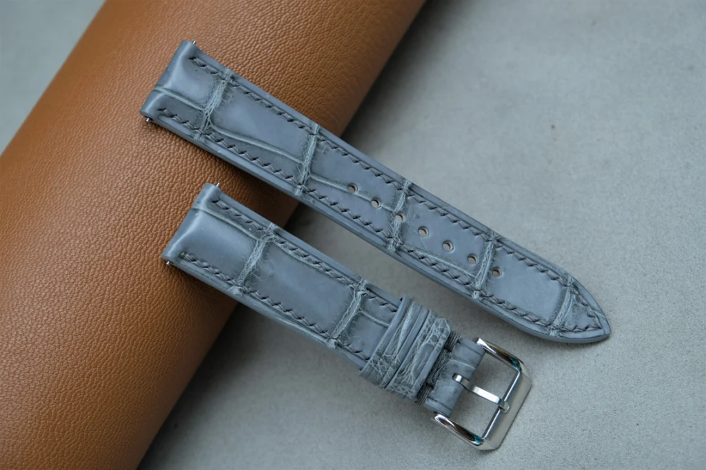 Grey Crocodile Watch Strap - premiumexoticleather.com