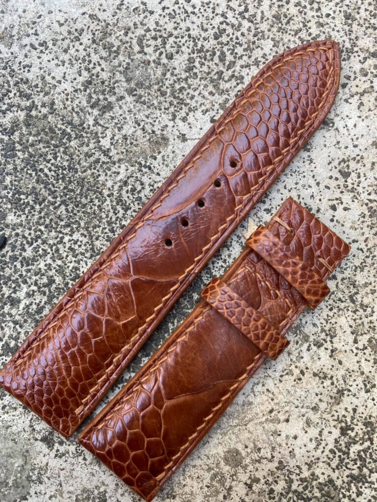 Brown Ostrich Watch Strap - premiumexoticleather.com